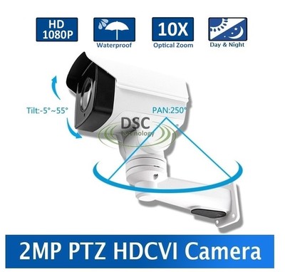 Security CCTV Camera 2MP 10X Optical Zoom Auto Iris Bullet PTZ HDCVI ...