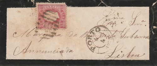 PORTUGAL: Cover 25 reis Porto to Lisbon 1877. | eBay