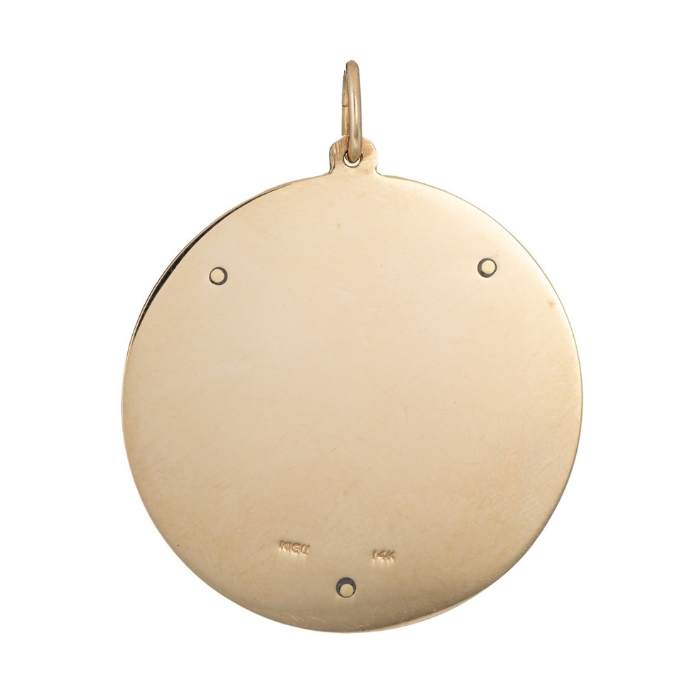 60s Vintage Siamese Cat Medallion Pendant 14k Yellow Gold Vintage ...