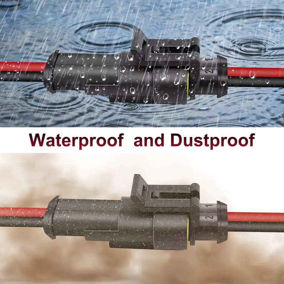 5Pcs Car Waterproof Electrical Connector, 2 Pin 16 AWG 5pack, 2pin ...