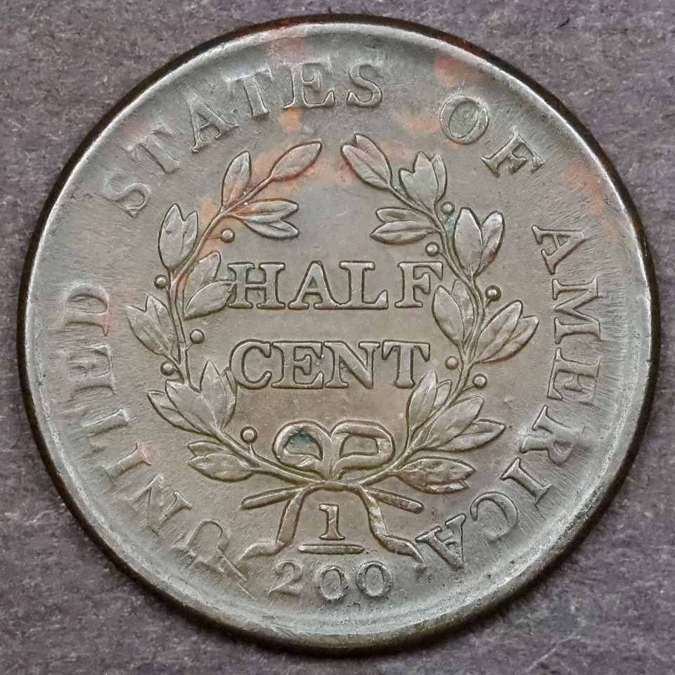 1804 Crosslet 4, Stems Draped Bust Half Cent - AU | eBay