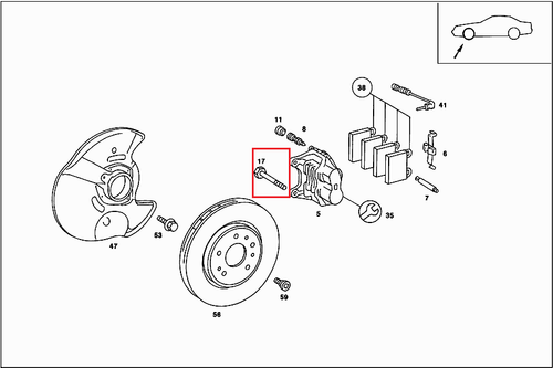 NEW GENUINE MERCEDES BENZ C CLASS E CLASS BRAKE FRONT CALIPER BOLTS ...