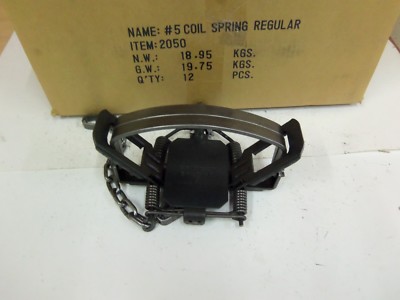 12 Bridger #5 Coil Spring Foothold Traps Coyote Beaver Otter Trapping ...