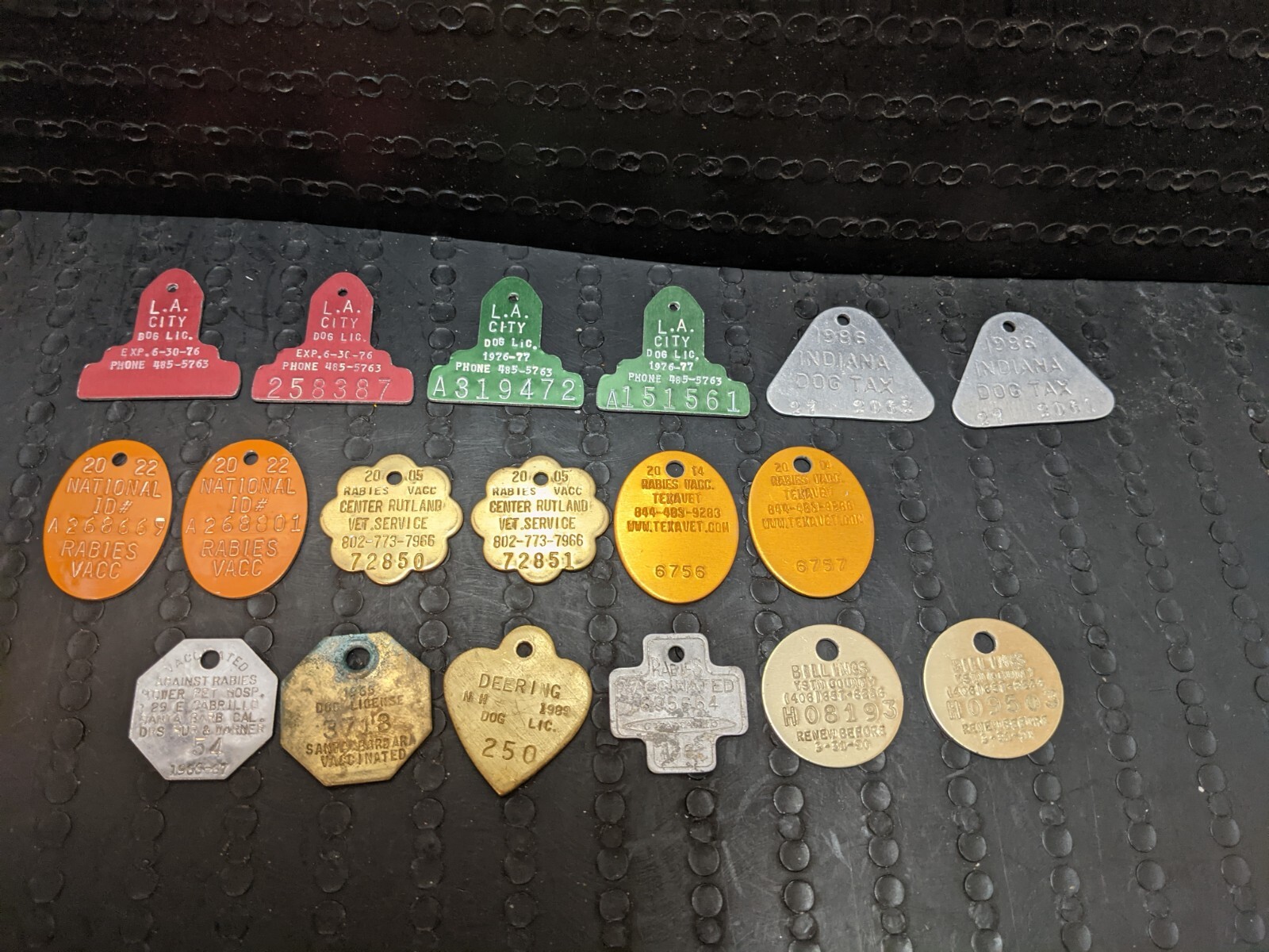 LOT of 18 DOG LICENSE TAX TAGS / RABIES TAGS | eBay