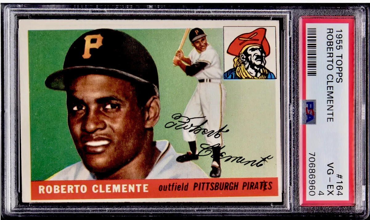 1955 Topps Set-Break #164 Roberto Clemente ROOKIE CARD RC PSA 4 VIVID ...