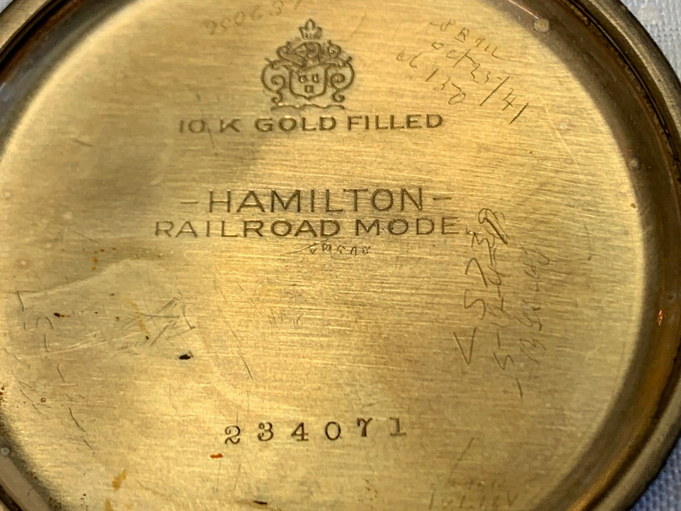 Vtg 1926 Hamilton Pocket Watch 992 Railroad Lever Set 21J 10K GF ...