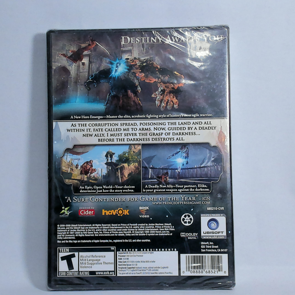 Prince of Persia Mac DVD PC Game Disc; New Sealed! | eBay UK