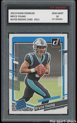 2023 Bryce Young Panini Donruss 1st Graded 10 Panthers NFL Rated Rookie ...