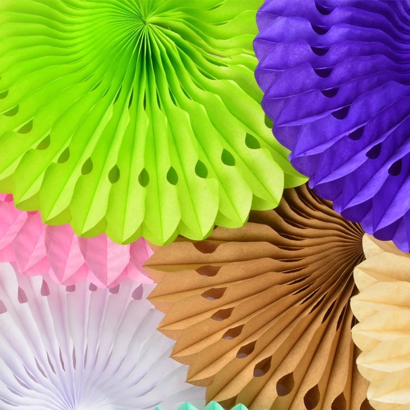 Tissue Paper Flower Hanging Fan Wedding Birthday Garland Party Decor ...