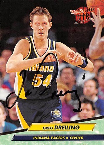 Greg Dreiling autographed Basketball Card (Indiana Pacers) 1992 Fleer ...