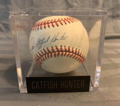 JIM "CATFISH" HUNTER AUTOGRAPHED BASEBALL, HOF, A's and Yankees, COA | eBay