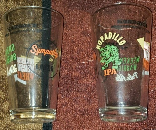 Lot 2 Karbach Brewing Co Hopadillo Pale Ale IPA Pint Beer Glass Houston ...