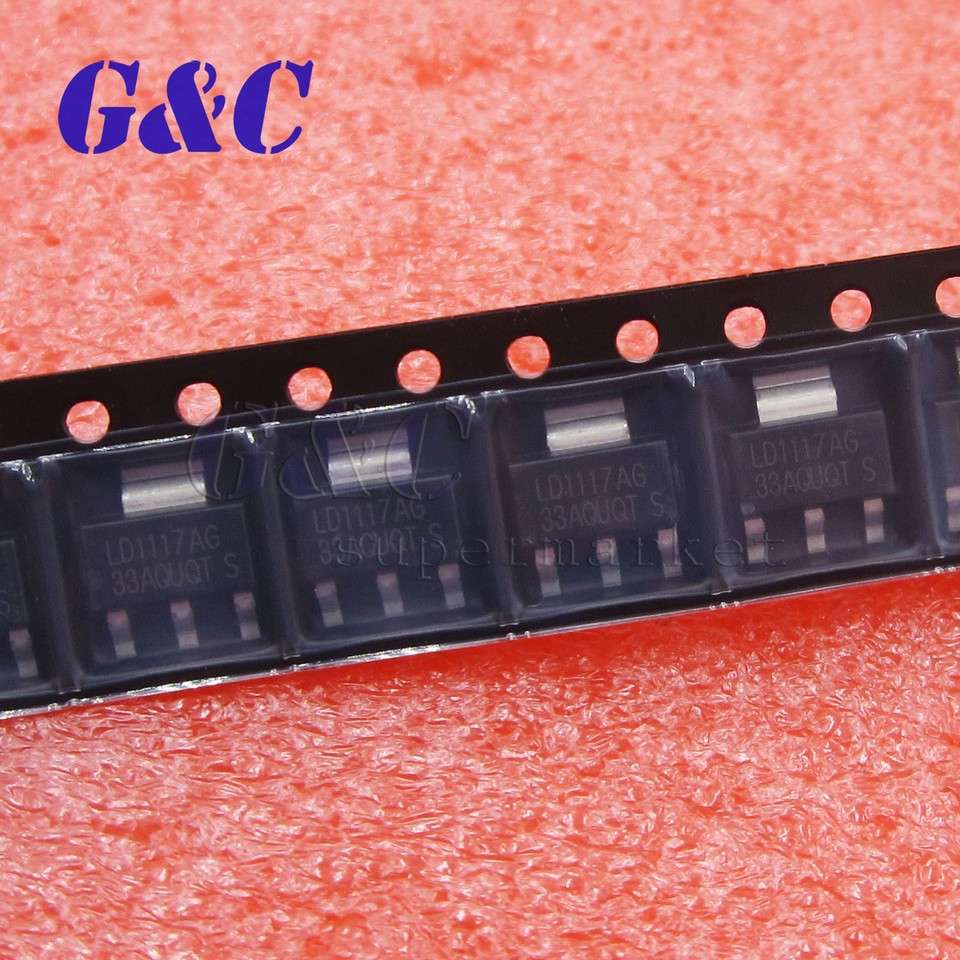 10PCS LD1117-3.3 LD1117 3.3V 1A Voltage Regulator SOT-223 goodquality ...