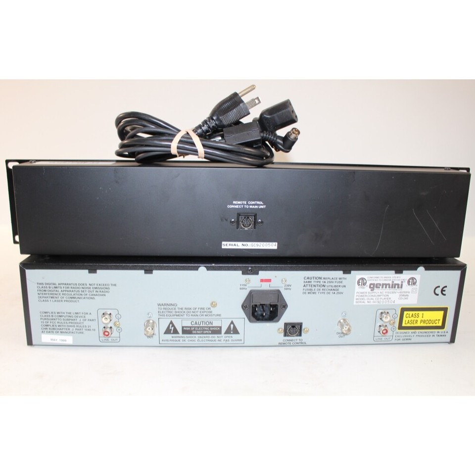 Gemini CD-240 Dual CD Player/Recorder - Tested, SEE NOTES | eBay