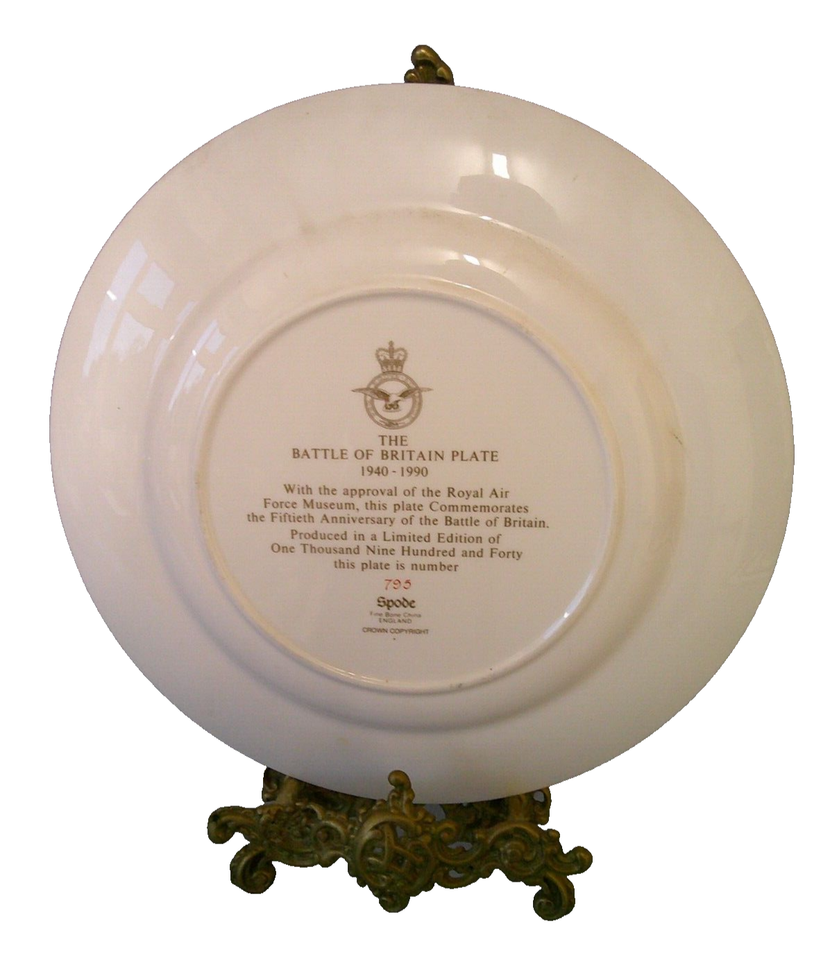 1990 Spode China Plate RAF Battle Of Britain Royal Air Force WW2 ...