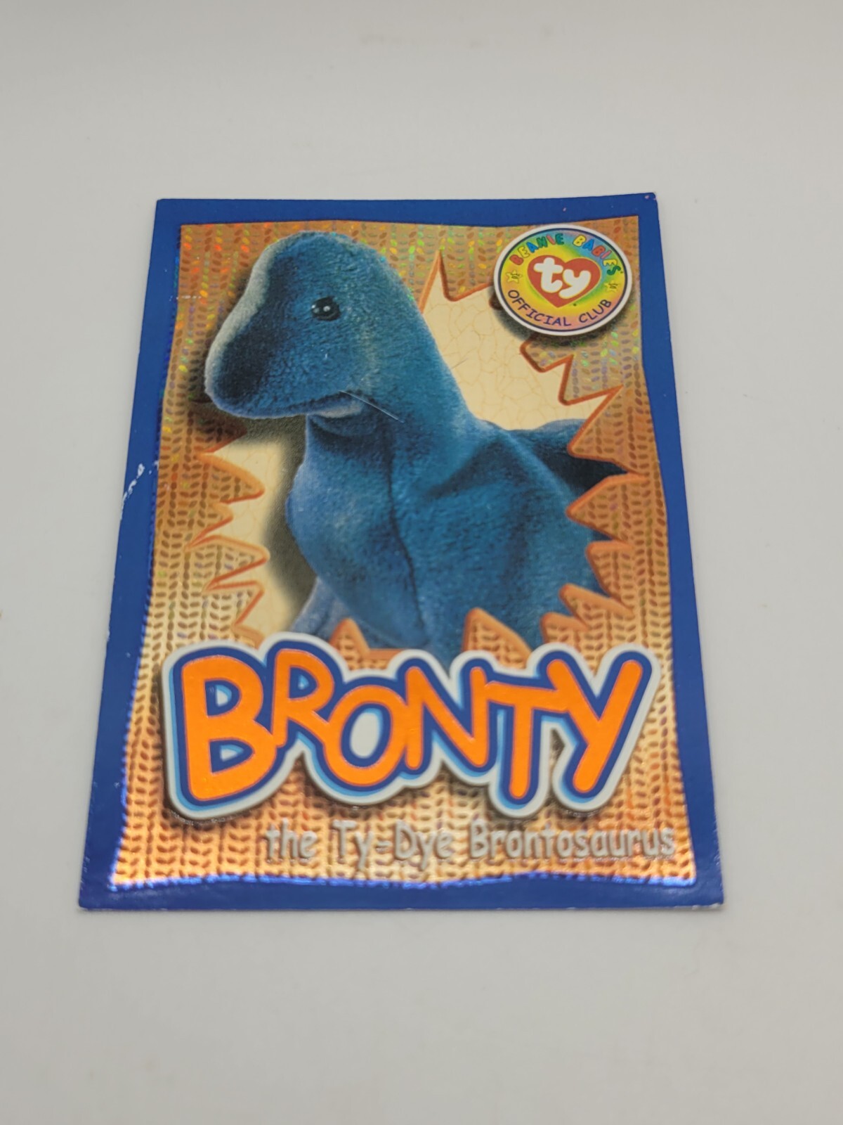 Bronty the Ty-Dye Brontosaurus ty Beanie Babies Orange Wild Card #258 ...
