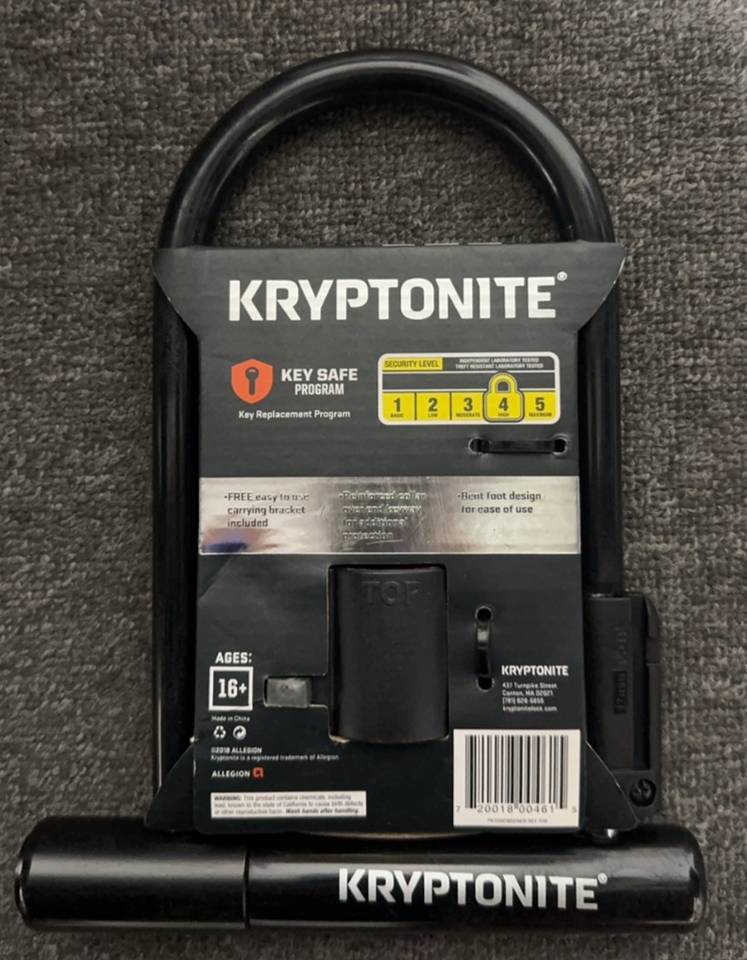Kryptonite U-Lock 4" x 8" Level 4 High Security Lock | eBay