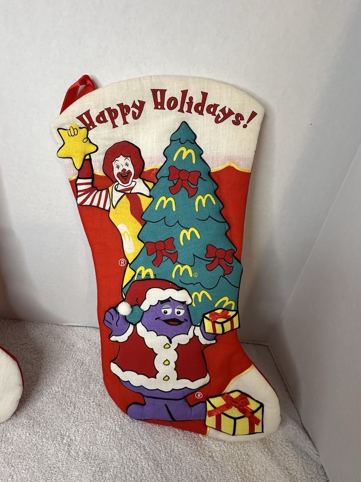 Rare Vintage Ronald McDonald & Grimace Christmas Stockings 17 Inch | eBay