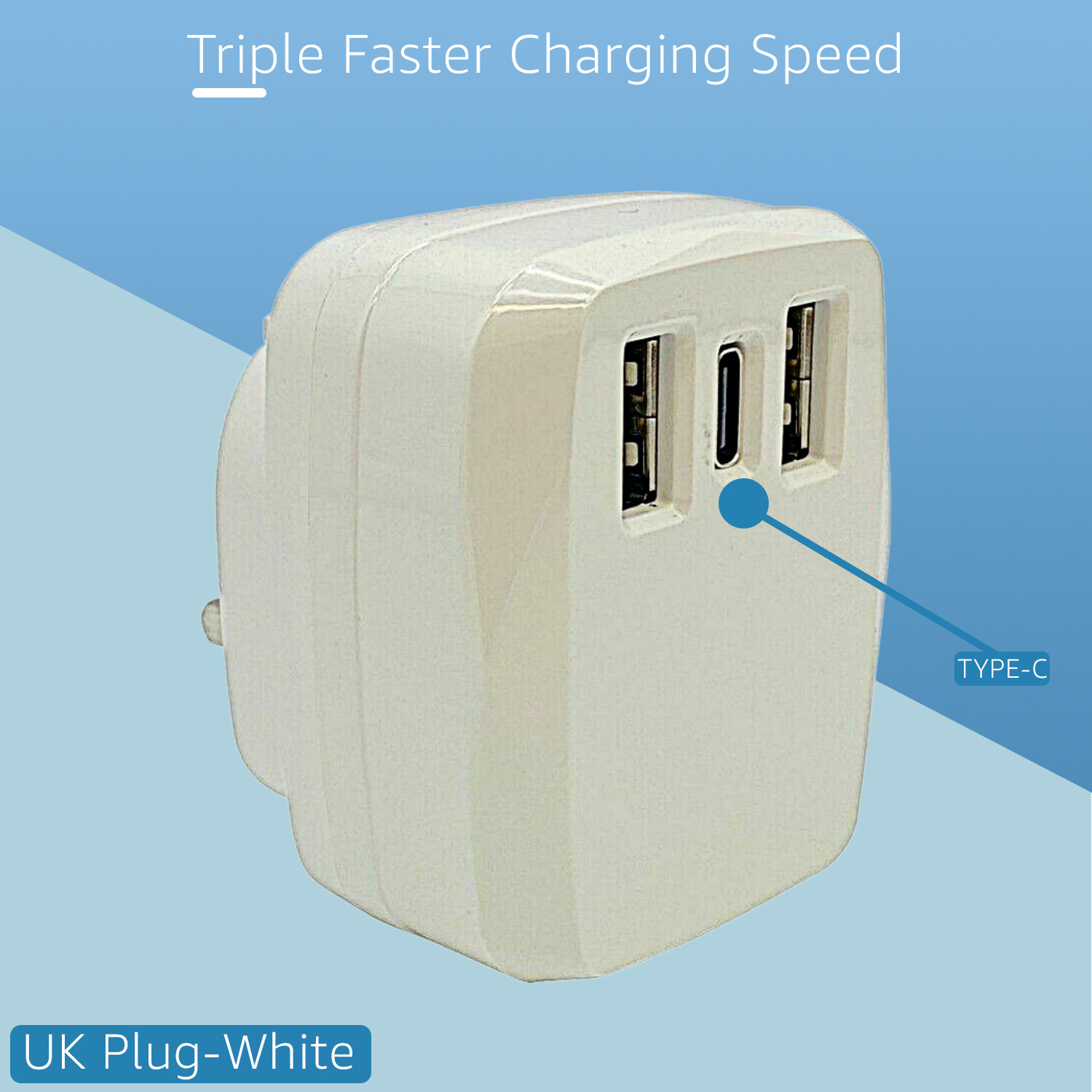 3-Pin 3.1A Dual USB & PD 18W Charging Adapter Wall Plug For All Samsung ...