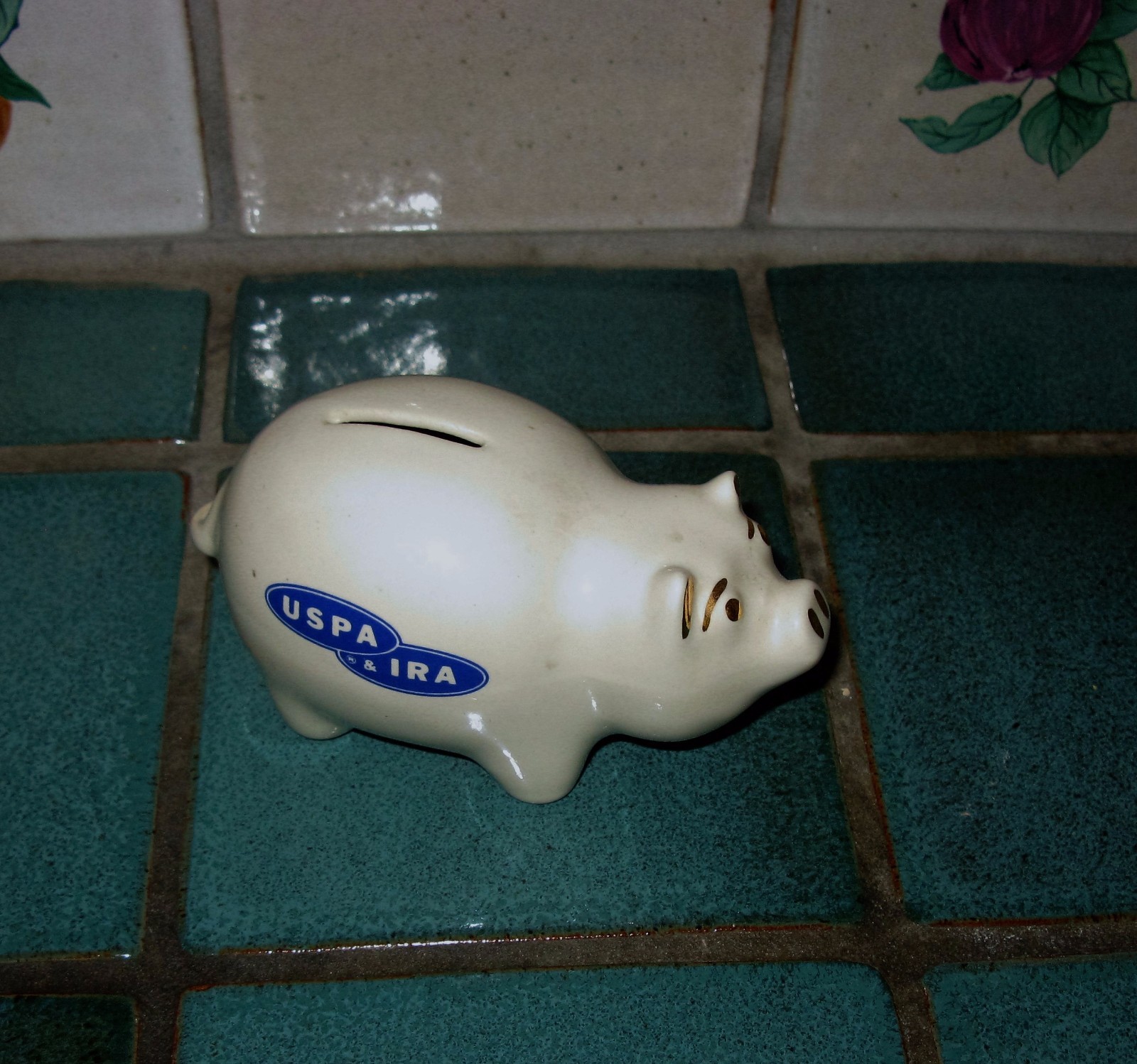 VINTAGE ADVERTISING PIGGY BANK (USPA &IRA) (CERAMIC WITH ORIGINAL ...