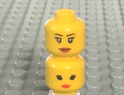 LEGO Two Yellow Female Minifig Heads Both with Red Lips | eBay