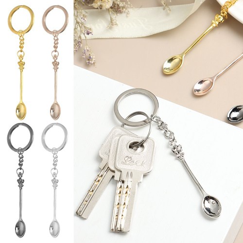 Glitter Mini Spoon Mini Crown Necklace Key Ring Teaspoon Pendant Spoon ...