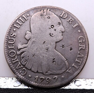 1797 Mexico Silver 8 Reales Spanish Colonial Coin Chop Marks | eBay