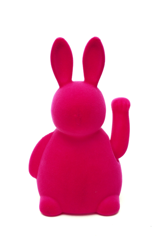 Winke Hase Osterhase Winkehase winkender Oster Deko Figur pink weiß ...