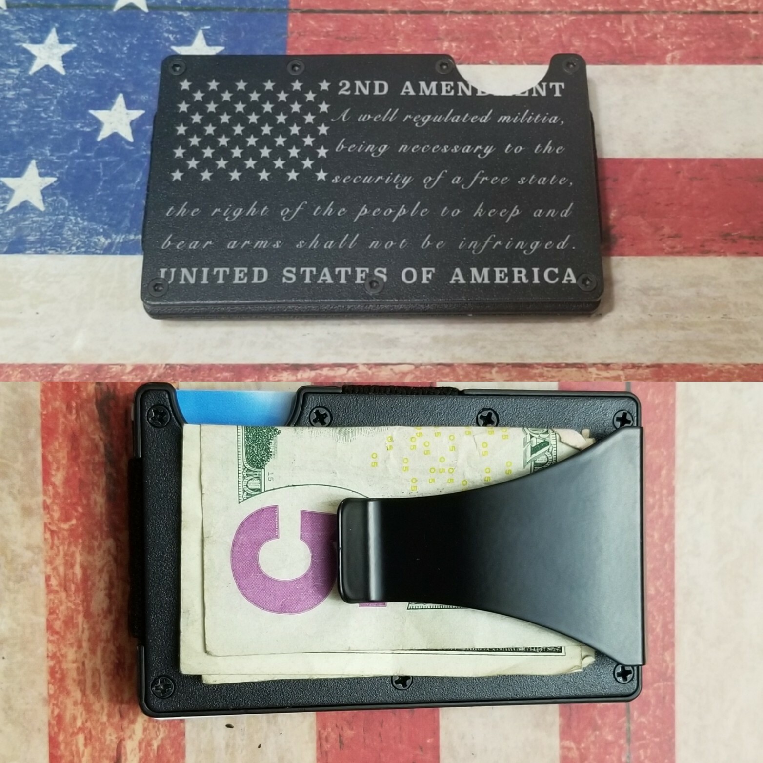 2nd Amendment American flag RFID tactical minimalist wallet | eBay