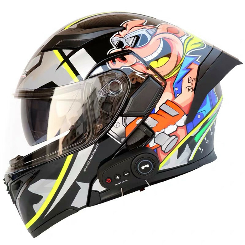 New DOT Motorcycle Headset Bluetooth Helmet Modular Dual Visor Flip Up ...