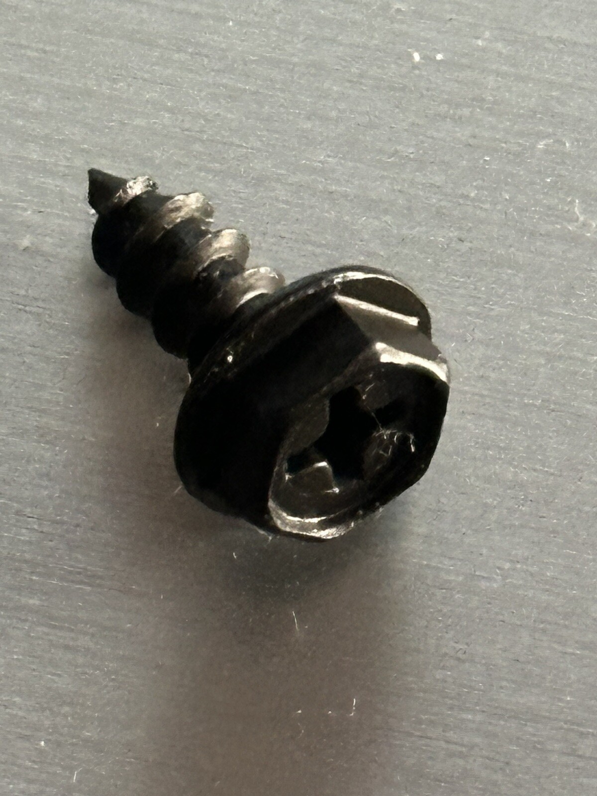 Steel Sheet Metal Screw Black Hex Head Phillips #10-12 Thread 1/2in - 4 ...