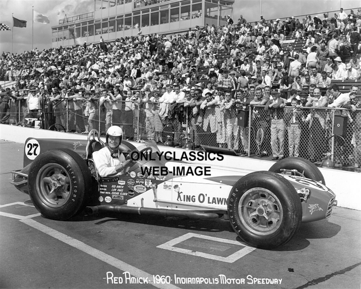 1960 INDY 500 RED AMICK OFFY RACE CAR AUTO RACING PHOTO SPEEDWAY RACE ...