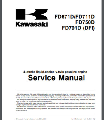 Kawasaki Engine FD671D FD711D FD750D FD791D Service Manual 154 pages ...