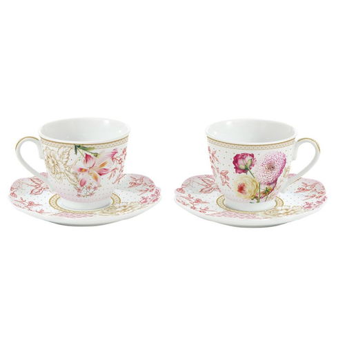 EASY LIFE SET 2 TAZZE CAFFÈ CON PIATTINO 80 ML IN PORCELLANA ...