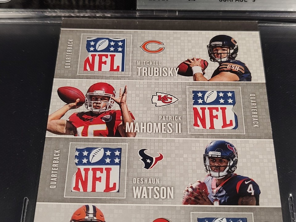 BGS 8.5 1/1 SSP RC JSY PATRICK MAHOMES II ROOKIE NFL SHIELD PATCH 2017 ...