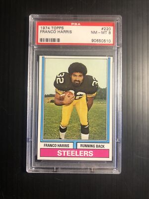 1974 Topps Football Franco Harris #220 Pittsburgh Steelers PSA 8 NM-MT ...