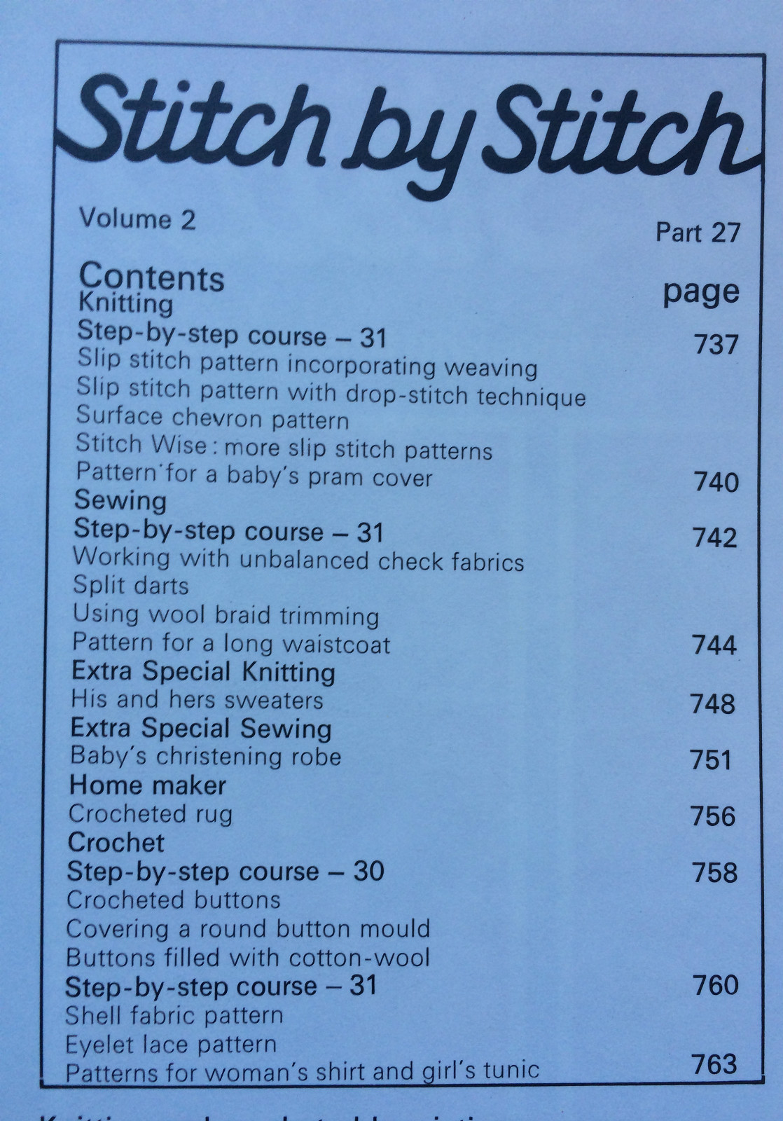 Stitch by Stitch - Step by Step Guide to Sewing, Knitting & Crochet ...