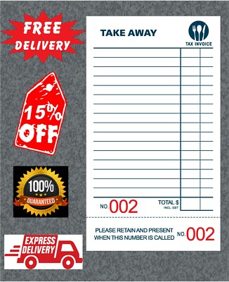Take-Away Docket Book- Single (100 page per book BIG numbers) Special ...