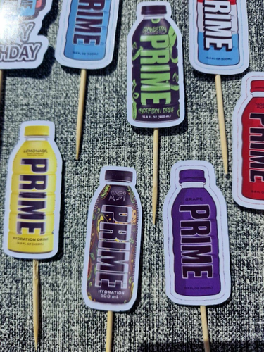 Prime Drinks Cupcake Toppers x 21 Cake Toppers Prime Birthday ...