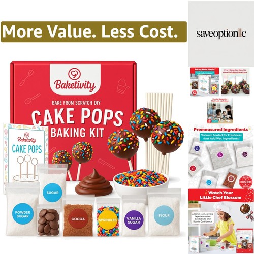 DIY Cake Pop Baking Kit for Kids - Premeasured Ingredients, Decorating ...