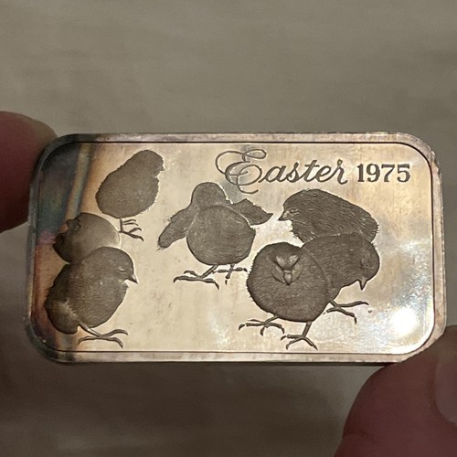 1975 Madison Mint Easter Silver Art Bar .999 One Ounce Baby Chicks | eBay
