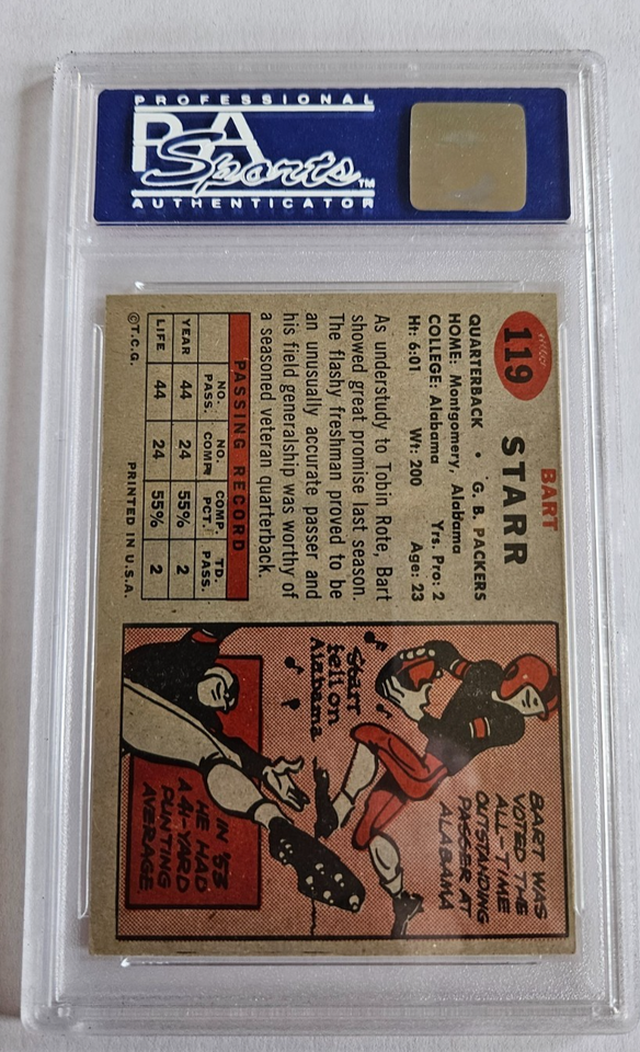1957 Topps #119 Bart Starr Packers HOF RC PSA 7 (NM) | eBay