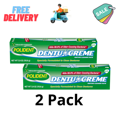 2 Pack. Polident Paste for Partials Cleaning, Triple Mint Freshness, 3. ...