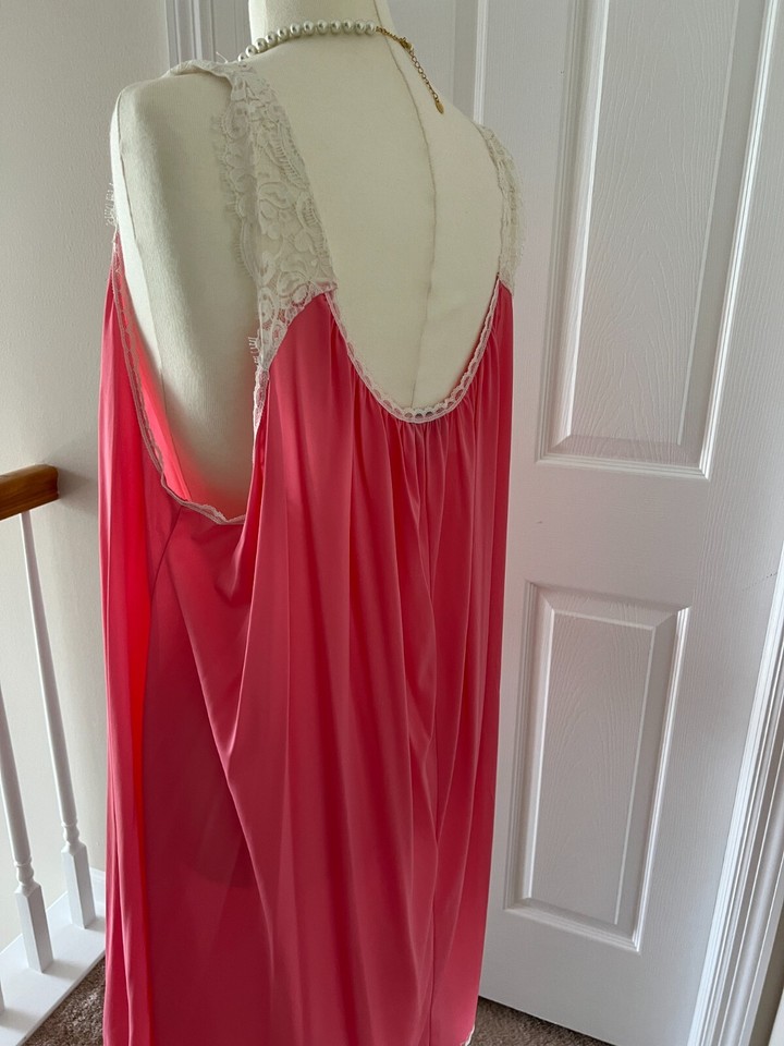 Vintage Shadowline Short Nylon Lace Peignoir Set Nightgown Robe Plus 3X ...