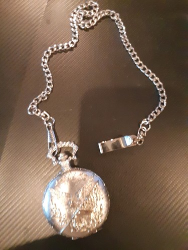 antique steam engineer railroad pocket watch with attached original ...