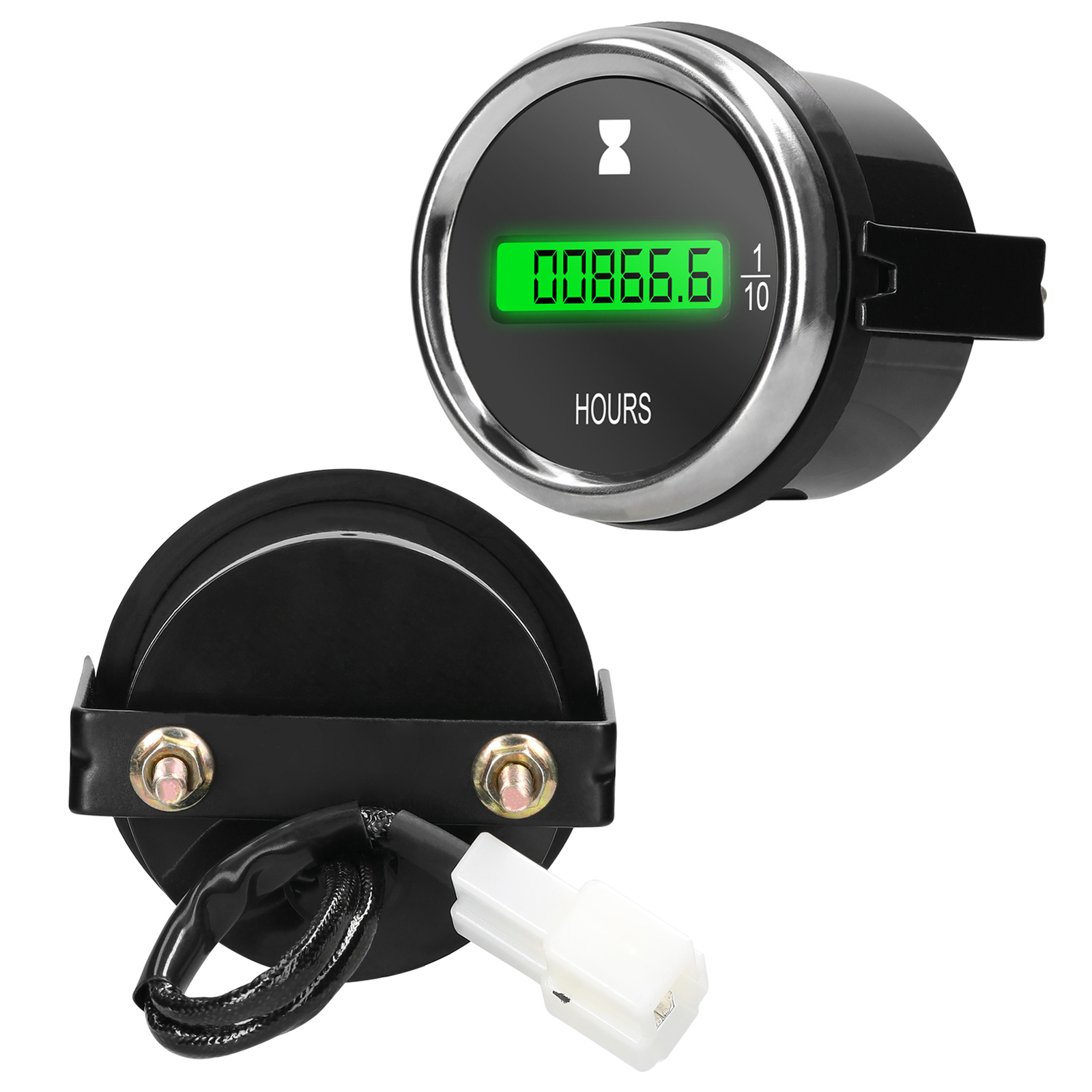 12V 24V Hour Meter For Marine Boat Engine 2" Round Industrial Timer ...