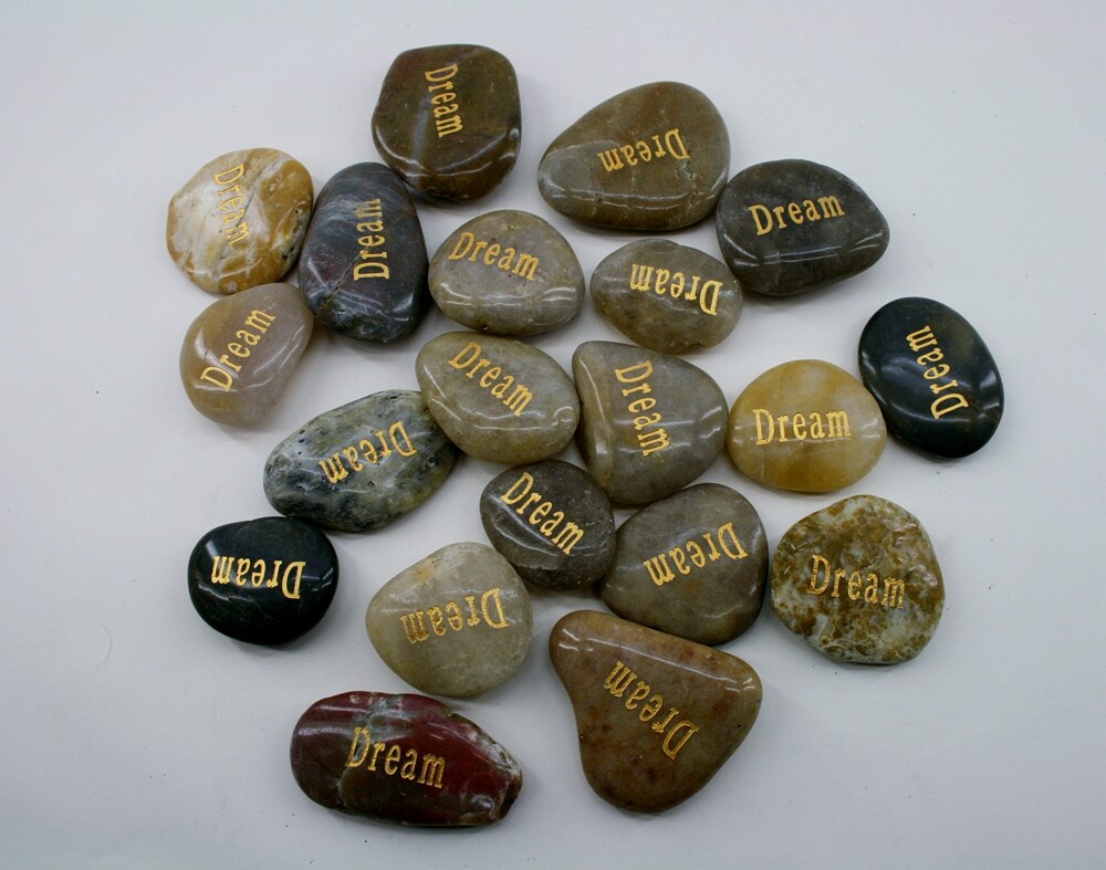 Lot of 100pcs Inspirational Word River Stones Etched Engrave Carve ...