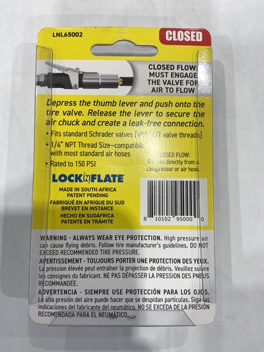 LOCK N FLATE Locking Air Chuck (Closed) | eBay