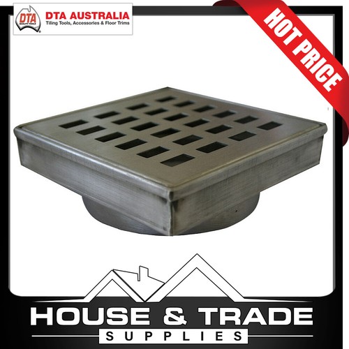 DTA Floor Drain 110mm Square 76mm Outlet S/Steel Rectangle Cover ...