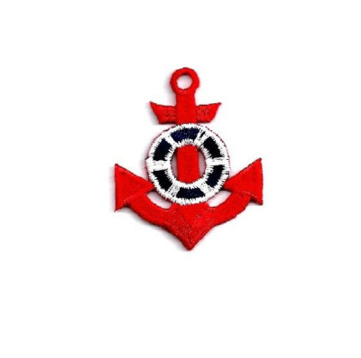 Anchor - Nautical - Red & Blue Embroidereed Iron On Applique Patch | eBay